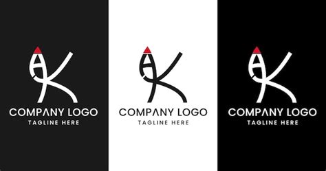 초기 문자 Ak 로고 디자인 뛰어난 크리에이티브 모던 심볼 기호 프리미엄 벡터