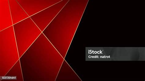 황금 선과 빨간색 다각형 배경 브로셔 전단지 잡지 배너 등을 위한 디자인 템플릿 0명에 대한 스톡 벡터 아트 및 기타 이미지 0명 3차원 형태 가리기 Istock