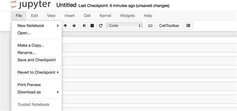 python jupyter notebook trusted notebook option grey out stack