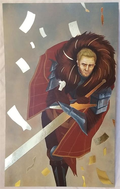 Cullen Rutherford Dragon Age Inquisition Gold Foil Print Etsy