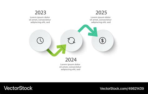 Timeline With 3 Elements Infographic Template Vector Image