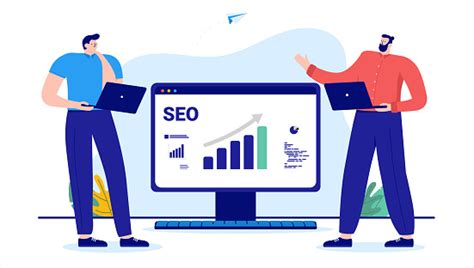 Seo Improvement Work With Rising Chart And Smiling People Stock