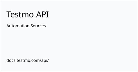 automation sources testmo api