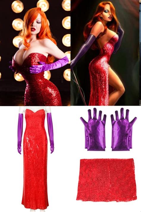 Who Framed Roger Rabbit Jessica Rabbit Dress Cosplay Costume Takerlama Jessica Rabbit Dress