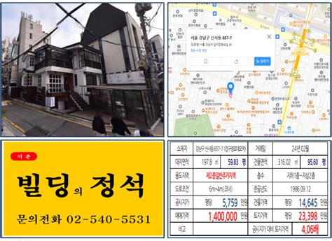 강남구 압구정로데오 100억 코너빌딩 실거래가 조회 신사동 657 7 압구정로데오역 140억 원 평당 2억 3398만 원
