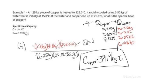 How To Find A Specific Heat Using Conservation Of Heat Energy Physics Study Com