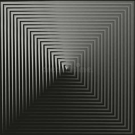Abstract Geometric Tunnel Black And White Concentric Squares Optical Illusion Pattern Simple