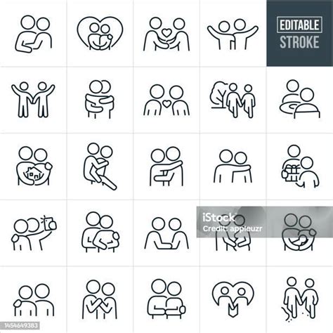 사랑에 빠진 커플 얇은 선 아이콘 편집 가능한 스트로크 아이콘에는 결혼 한 부부 남편 아내 배우자 여자 친구 남자 친구 파트너 사랑에 빠지다 사랑에 빠지다 국내 파트너 포옹