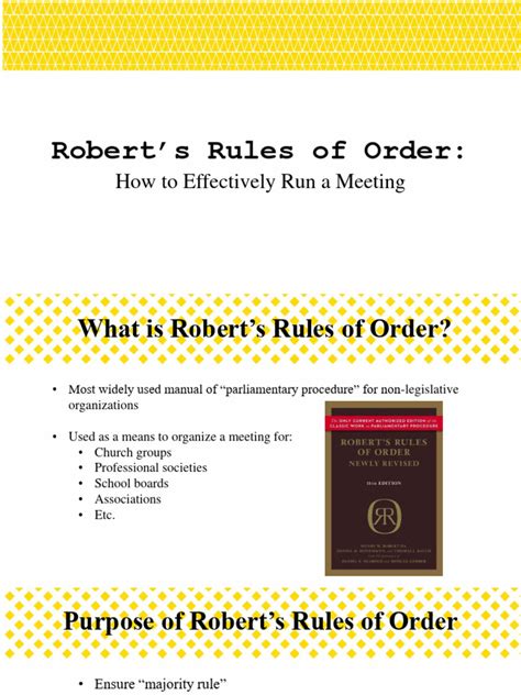 Roberts Rule Of Order Presentation Download Free Pdf Parliamentary