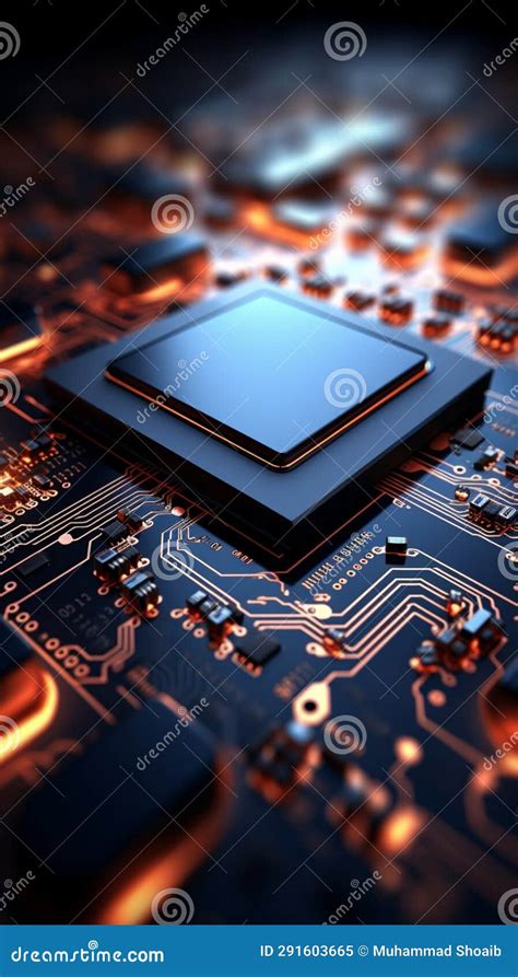 Circuitry Elegance Abstract Chip Processor Backdrop Encapsulates