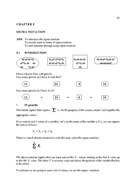 8 Sigma Notation 3 Practise Questions Chapter 8 Sigma Notation Aim To Introduce The Sigma