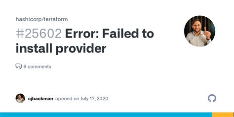 Error Failed To Install Provider · Issue 25602 · Hashicorpterraform