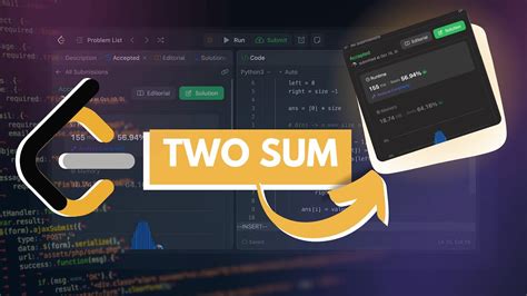 Leetcode Two Sum Hashmap Python Youtube