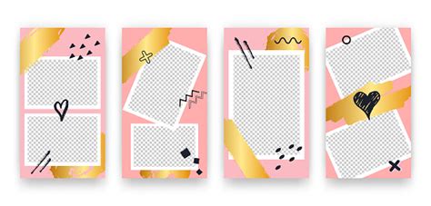 벡터 트 렌 디 한 편집 가능한 소셜 미디어 네트워크 이야기 템플릿 세트 전단지 카드 포스터에 대 한 현대적인 디자인 배경