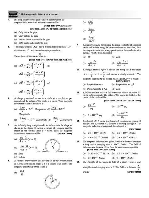 02 Assignments Mec Pdf Magnetic Field Electromagnetic Induction