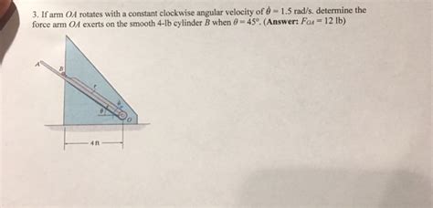 Solved If Arm Rotates With A Constant Clockwise Chegg