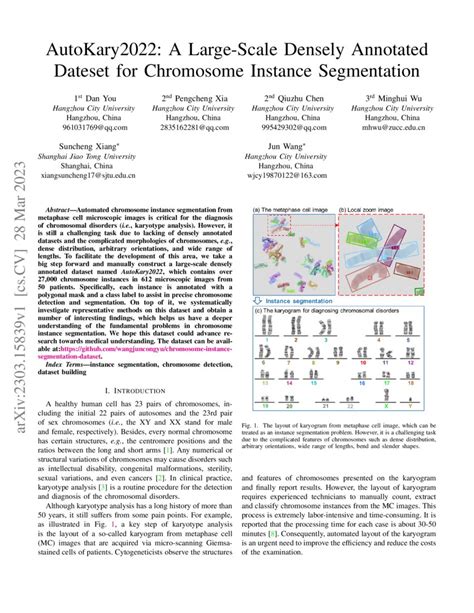 autokary2022 a large scale densely annotated dateset for chromosome instance segmentation deepai