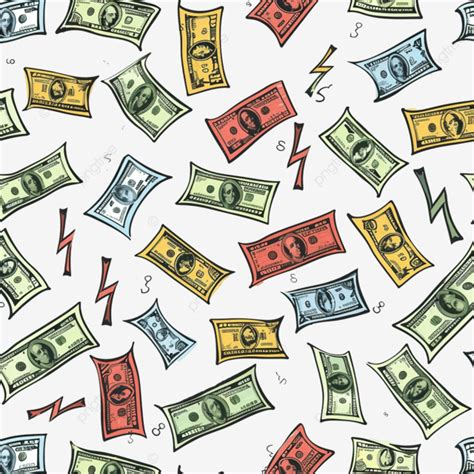 Dollar Devaluation With Falling Arrow Colored Seamless Pattern