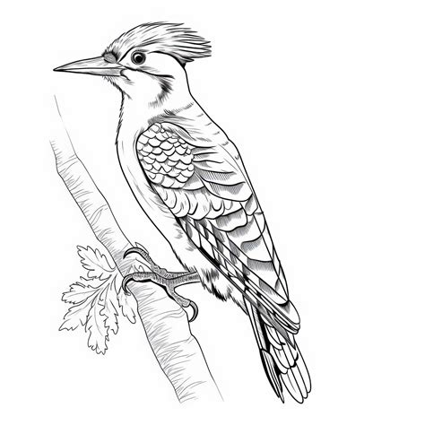 Premium Ai Image Woodpecker Coloring Pages Simplified Compositions For Adults