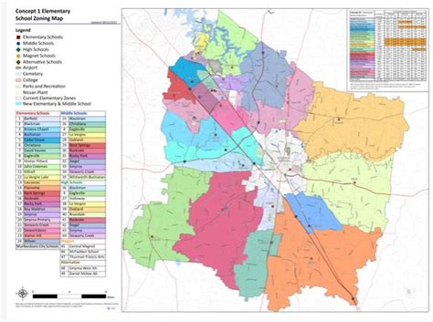 Rutherford County Tn Map Map Of Rutherford County Tennessee Ebay