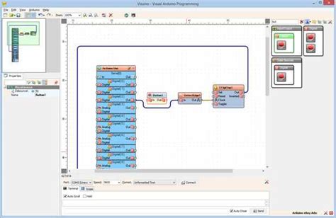 Arduino Nano Contra Rebotes Y Alternar Botón Con Visuino Paso 8 En Visuino Componente De