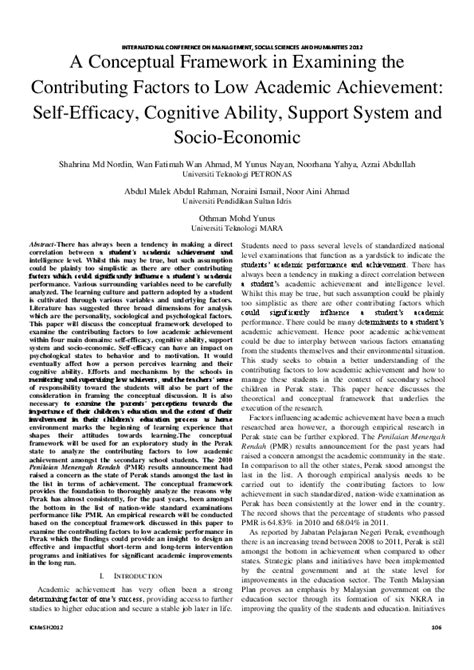 Pdf A Conceptual Framework In Examining The Contributing Factors To