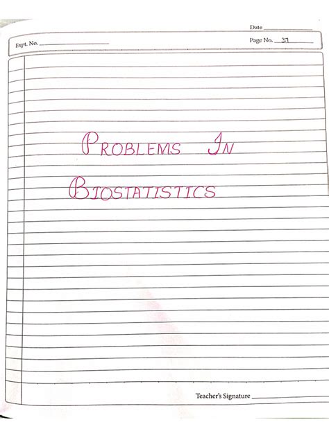 Biostatistics Problems Pdf