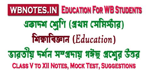 পাশ্চাত্য দর্শন সম্প্রদায় Mcq প্রশ্নের উত্তর Wbnotes In