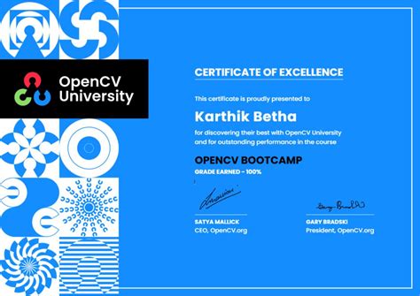 Excited To Share That Ive Completed A Certification In Opencv And Learned A Lot About Computer