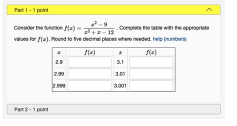 solved part 1 1 point x² 9 consider the function f x