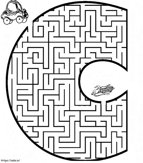 Letter C Maze Coloring Page