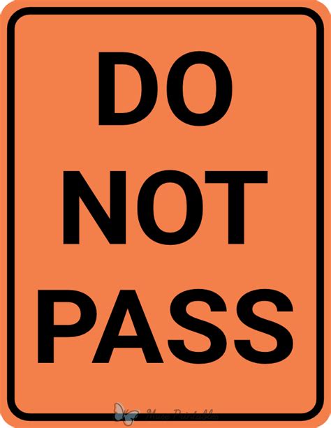 printable do not pass sign