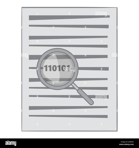 Binary Code In Magnifier Icon Monochrome Style Stock Vector Image And Art Alamy