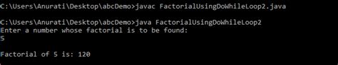 Factorial Program In Java Using While Loop Tpoint Tech