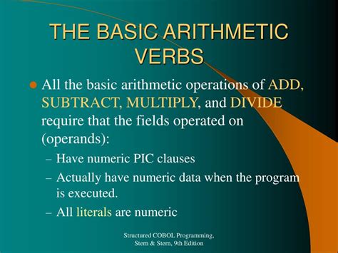 Ppt Chapter 7 Computing In Cobol The Arithmetic Verbs And Intrinsic Functions Powerpoint