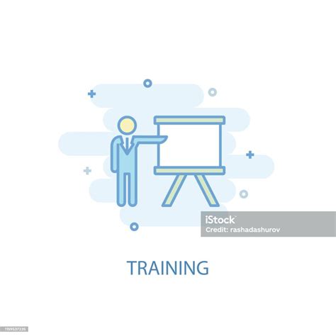 트레이닝 라인 컨셉 간단한 선 아이콘 컬러 일러스트 훈련 기호 평면 디자인입니다 Ui Ux에 사용할 수 있습니다 교습에 대한 스톡 벡터 아트 및 기타 이미지 Istock