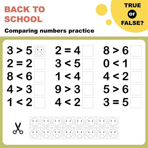 True Or False Comparing Numbers Vector Art At Vecteezy