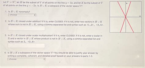 Solved Let Vr2 ﻿let H ﻿be The Subset Of V ﻿of All Points