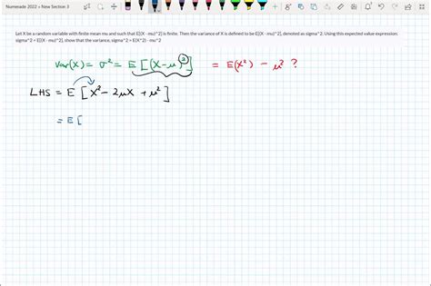 Solved Let X Be A Random Variable With A Finite Mean Î¼ And Such That