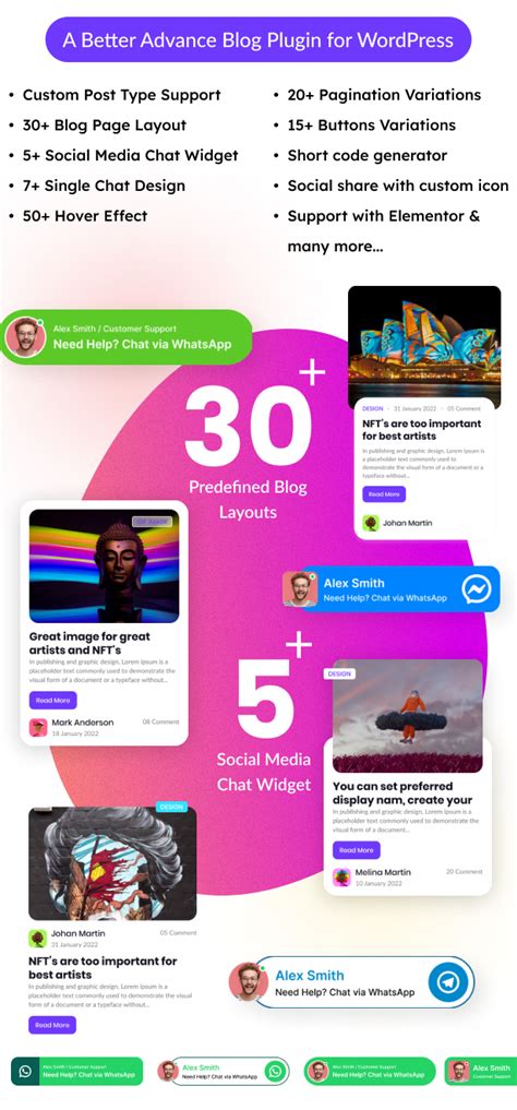 Blog Layouts And Social Media Chat Widget For Elementor Wordpress Plugin