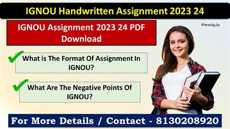 Ignou Handwritten Assignment 2023 24 Pdf Download