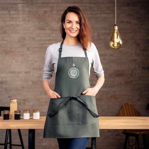 Premium Ai Image Rebeccas Womens Apron In Dark White And Light