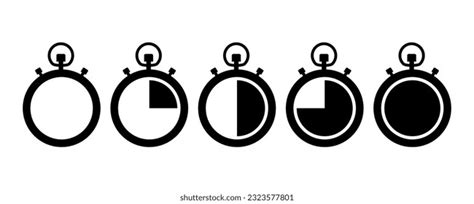 Timer Stopwatch Vector Icons Set Countdown Stock Vector Royalty Free 2245618833 Shutterstock
