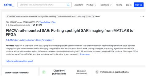 Fmcw Rail Mounted Sar Porting Spotlight Sar Imaging From Matlab To Fpga