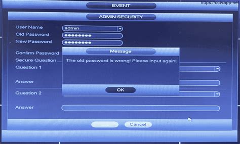 Troubleshooting The Old Password Is Wrong Error On Dahua Recorders