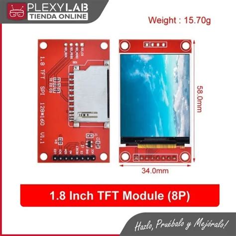 Pantalla Lcd Tft De 18 St7735s De 8 Pines Arduino Mercadolibre