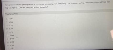 Solved The Rbd Reliability Block Diagram In This