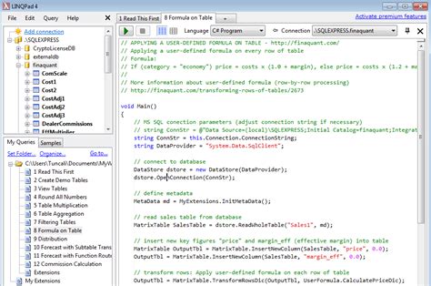 Testing Table Valued Functions With LINQPad Software Tuncalik