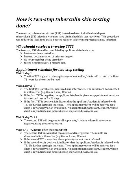 Pdf How Is Two Step Tuberculin Skin Testing Done