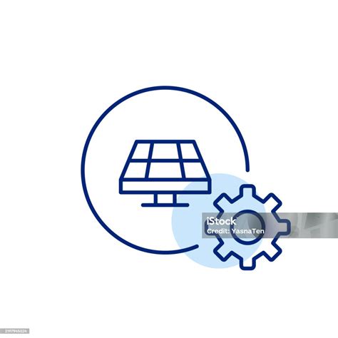 태양 전지판 톱니바퀴 및 원 재생 에너지 공학 녹색 혁신 지속 가능한 전력 시스템 완벽한 픽셀 편집 가능한 획 아이콘 0명에 대한 스톡 벡터 아트 및 기타 이미지 Istock
